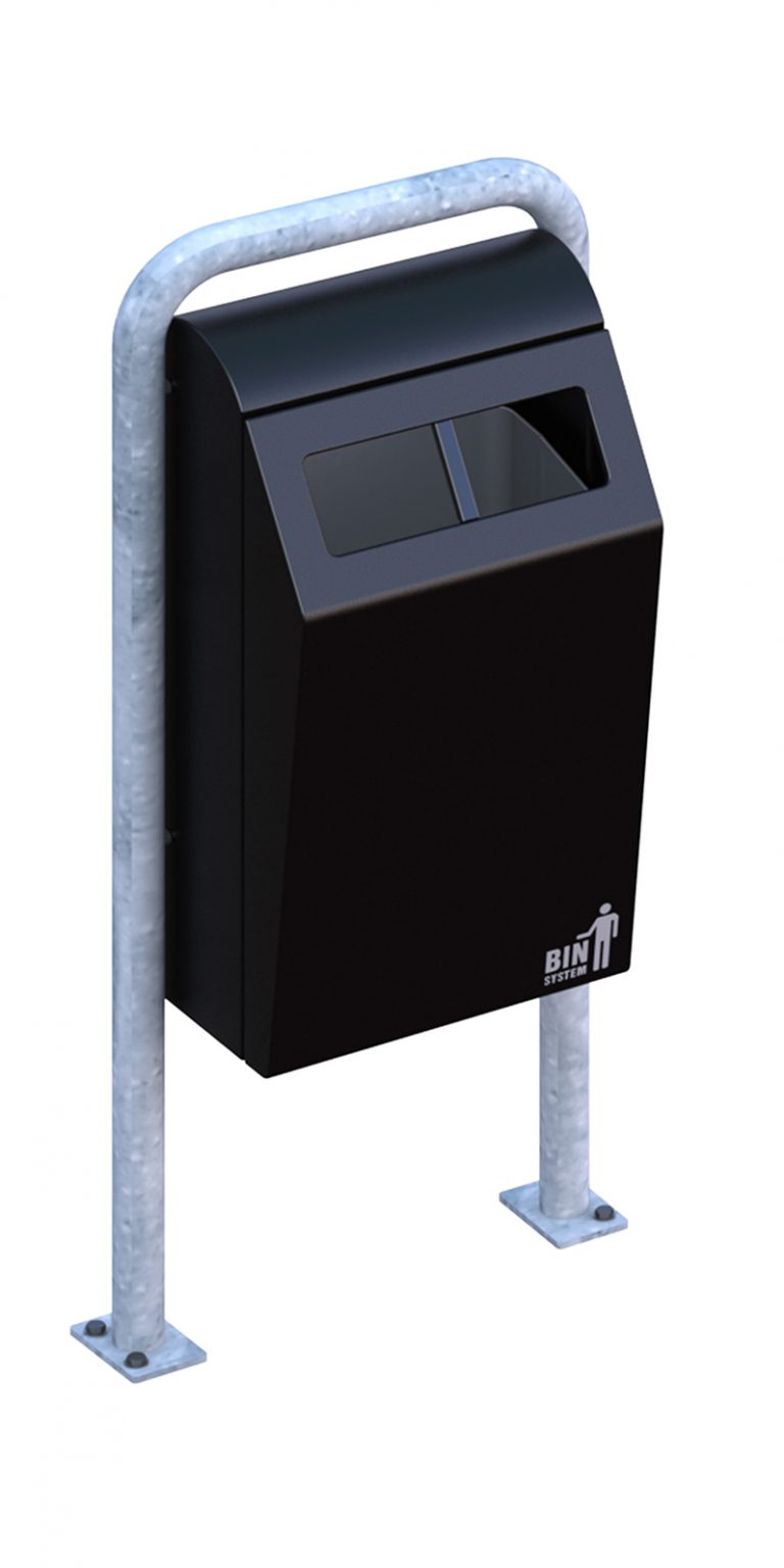 Litter bin with tube loop - BINsystem